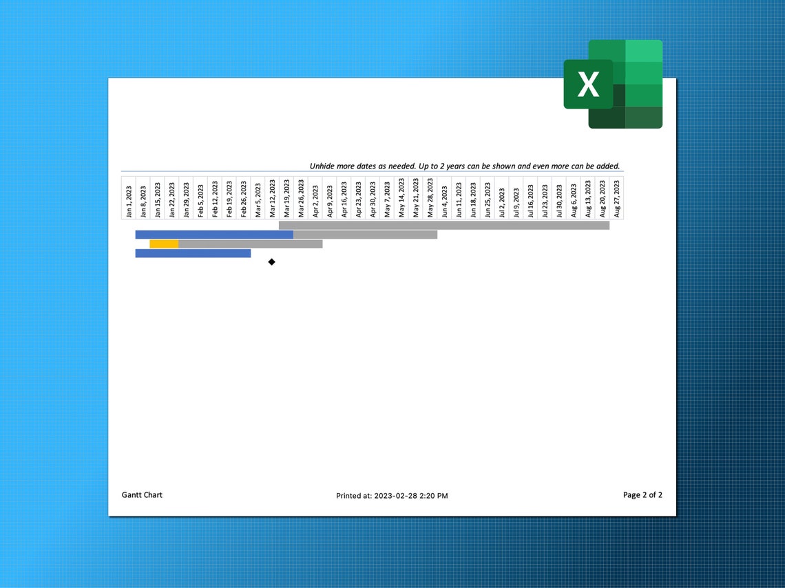 Simple Gantt Chart Template | Timeline | Microsoft Office | Excel ...