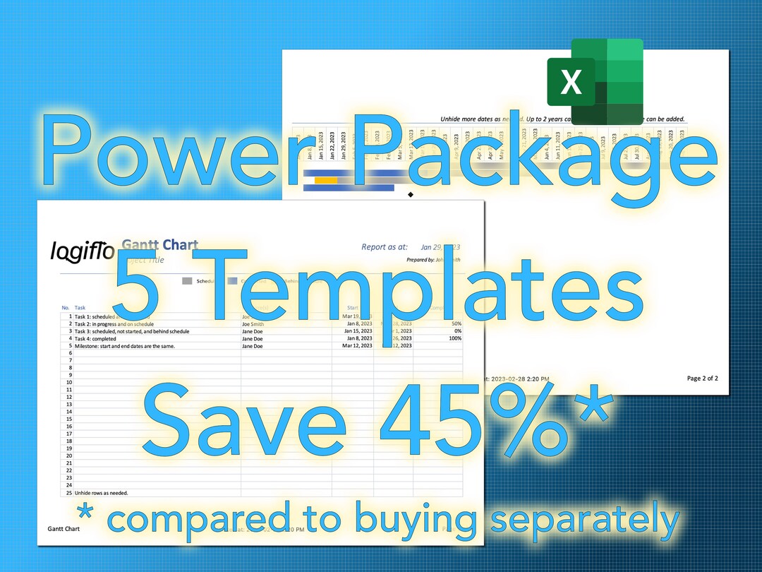 Project Power Package | 5 Templates | Microsoft Office | Excel ...