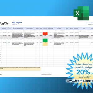 Project Risk Register Template | Risk Log | Microsoft Office | Excel ...