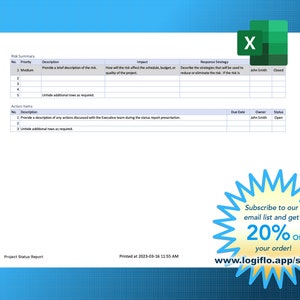 Project Status Report Template | Microsoft Office | Excel | Project ...