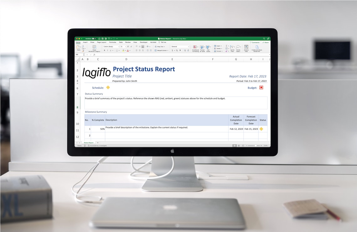 Project Status Report Template | Microsoft Office | Excel | Project ...