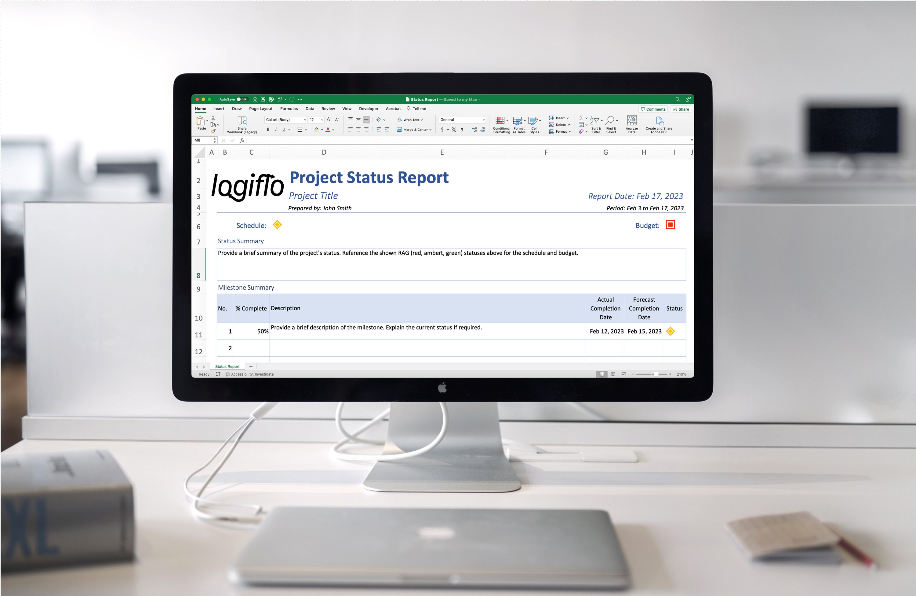 Project Status Report Template | Microsoft Office | Excel | Project ...