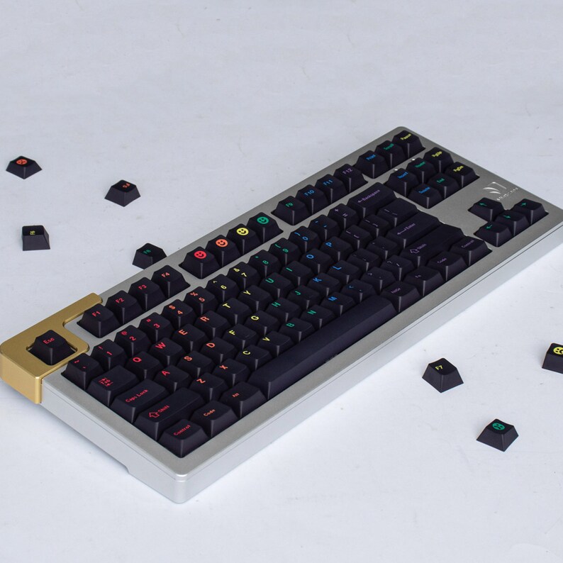 Gmk Midnight Rainbow Inspired Keycap Set 130 Keys Dye Sub PBT Cherry ...