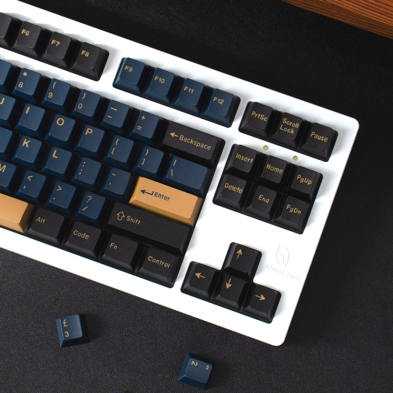 Gmk Blue Samurai Inspired 171 Keycap Set Double Shot ABS Cherry Profile ...