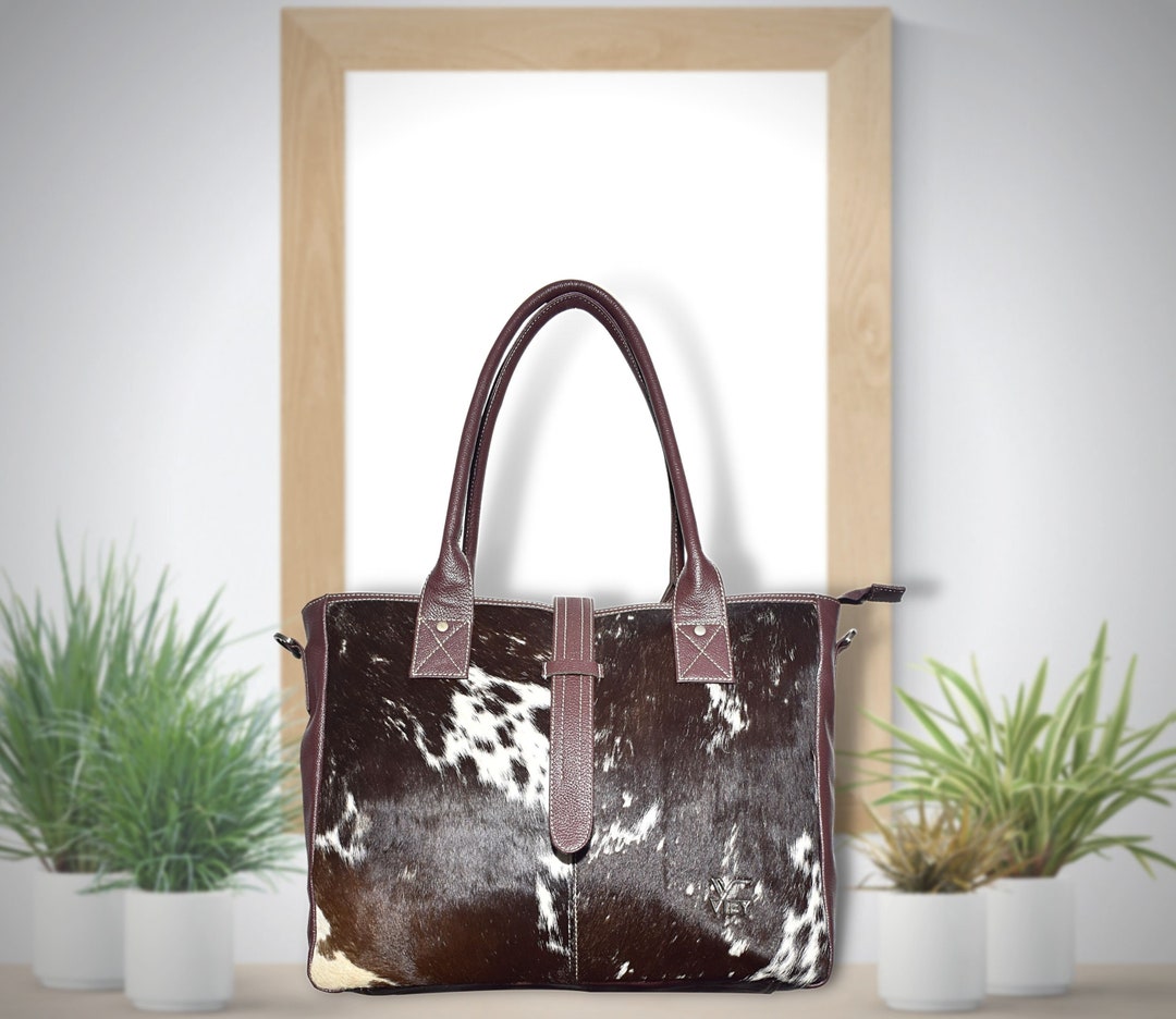 Western Brindle Cowhide Tote Bag Swedish Handbag Cherry - Etsy