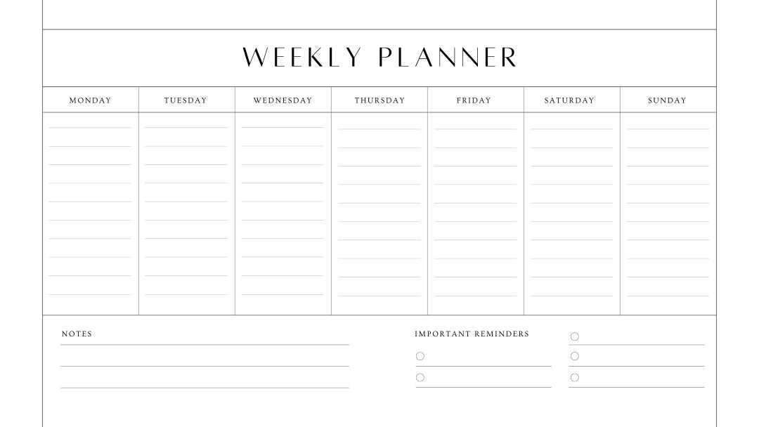 Minimalist Weekly Planner - Etsy