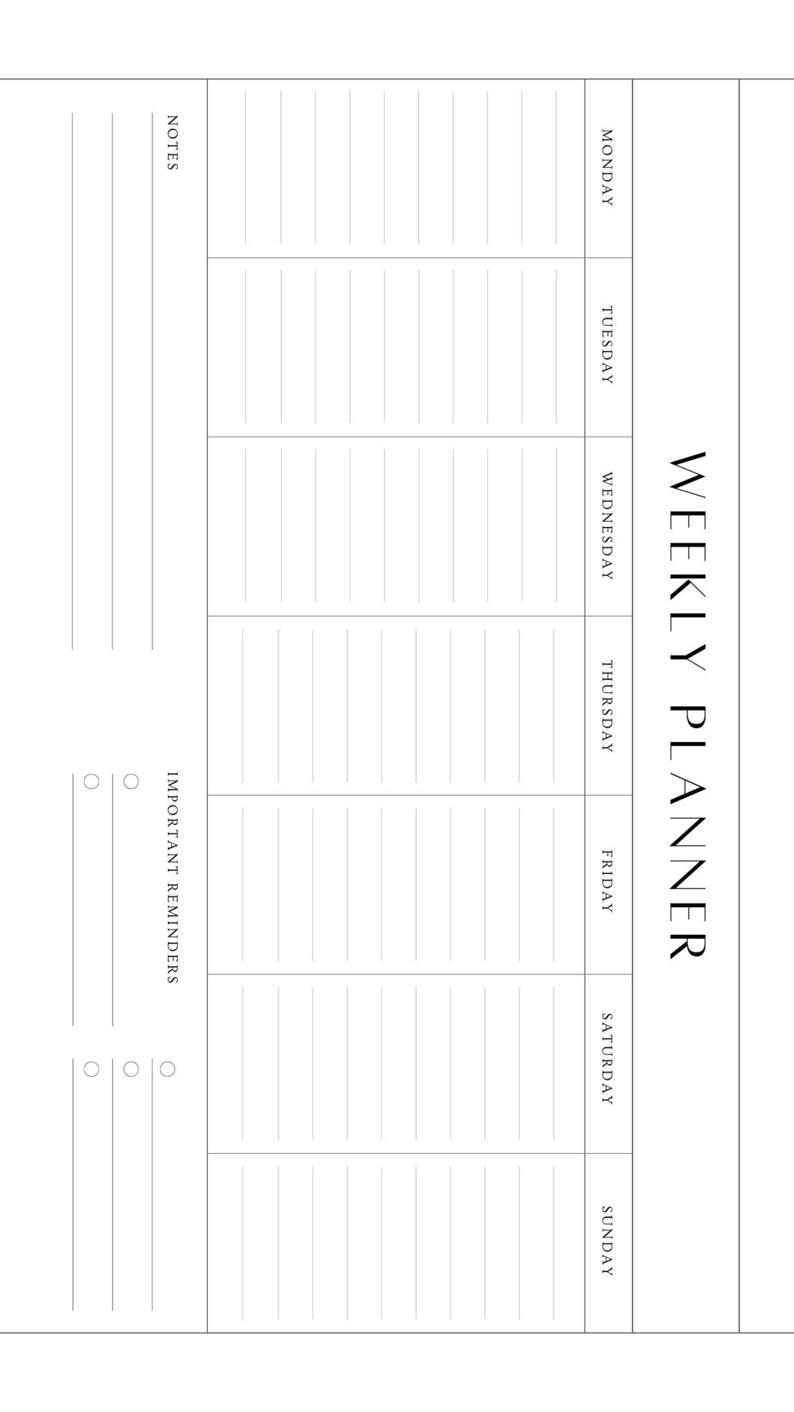 Minimalist Weekly Planner - Etsy