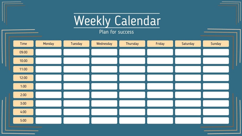Minimalist Weekly Calendar - Etsy