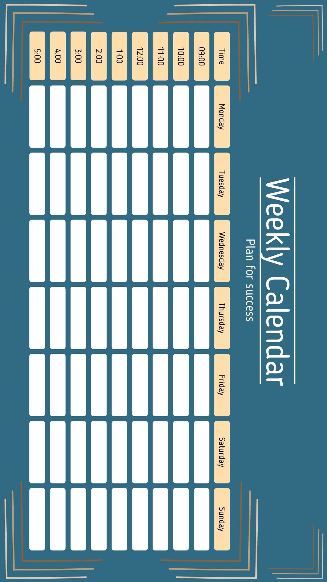 Minimalist Weekly Calendar - Etsy