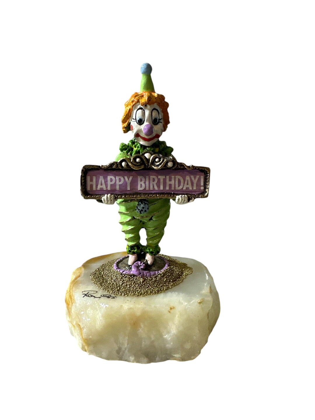 RARE Ron Lee 1985 Happy Birthday Clown Figurine Onyx Base Signed VTG - Etsy
