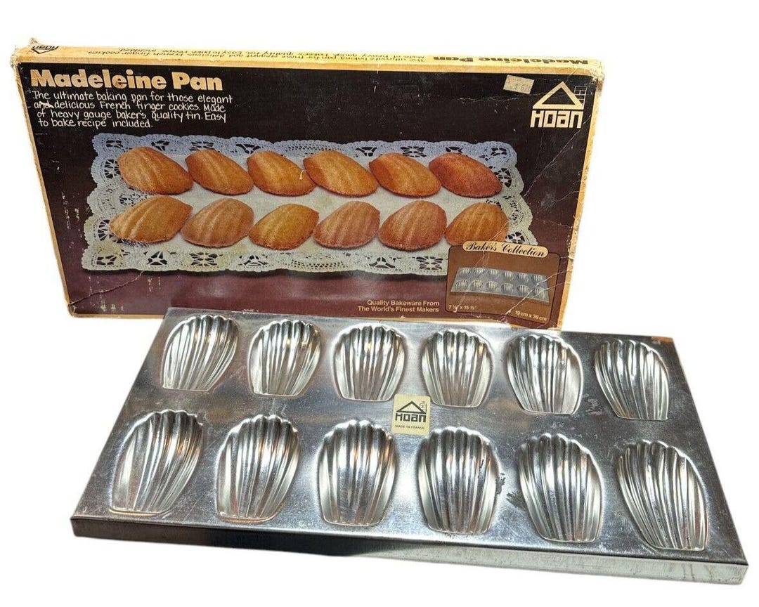 Vintage Hoan 12 Mold Aluminium Shell Tart MADELEINE Baking Pan French ...