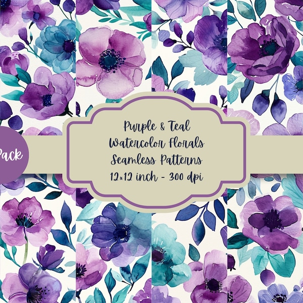 Teal Purple Wall Art - Etsy