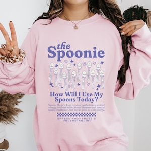 Spoon Theory Sweatshirt Chronic Fatigue Awareness Crewneck Spoonie ...