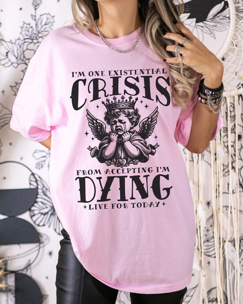 Existential Crisis Shirt Crying Angel Mental Health Tshirt Chronic ...