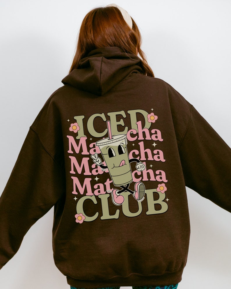 Preppy Iced Matcha Club Y2K Hoodie Matcha Lover Gift for Matcha Tea ...