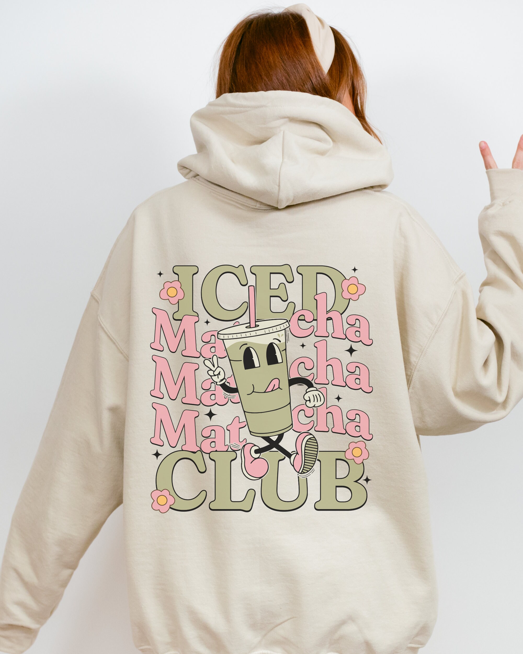 Preppy Iced Matcha Club Y2K Hoodie Matcha Lover Gift for Matcha Tea ...