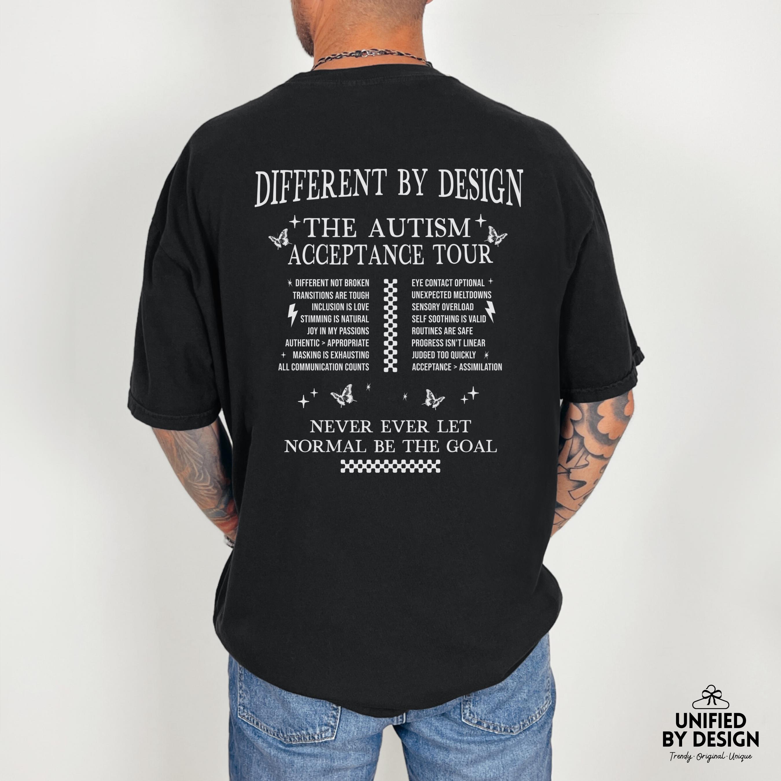 Autism Acceptance Tour Shirt Different by Design Autism Awareness ...