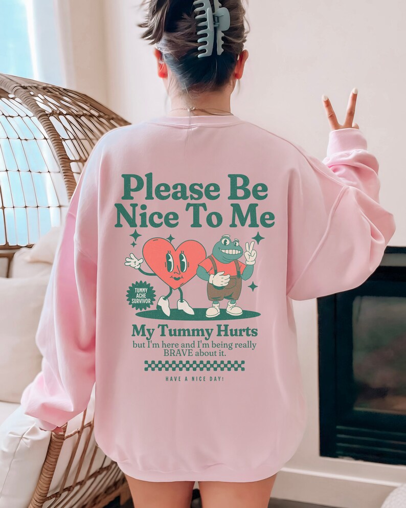 My Tummy Hurt Sweatshirt Tummy Hurt Crewneck Tummy Hurt but Brave Frog ...