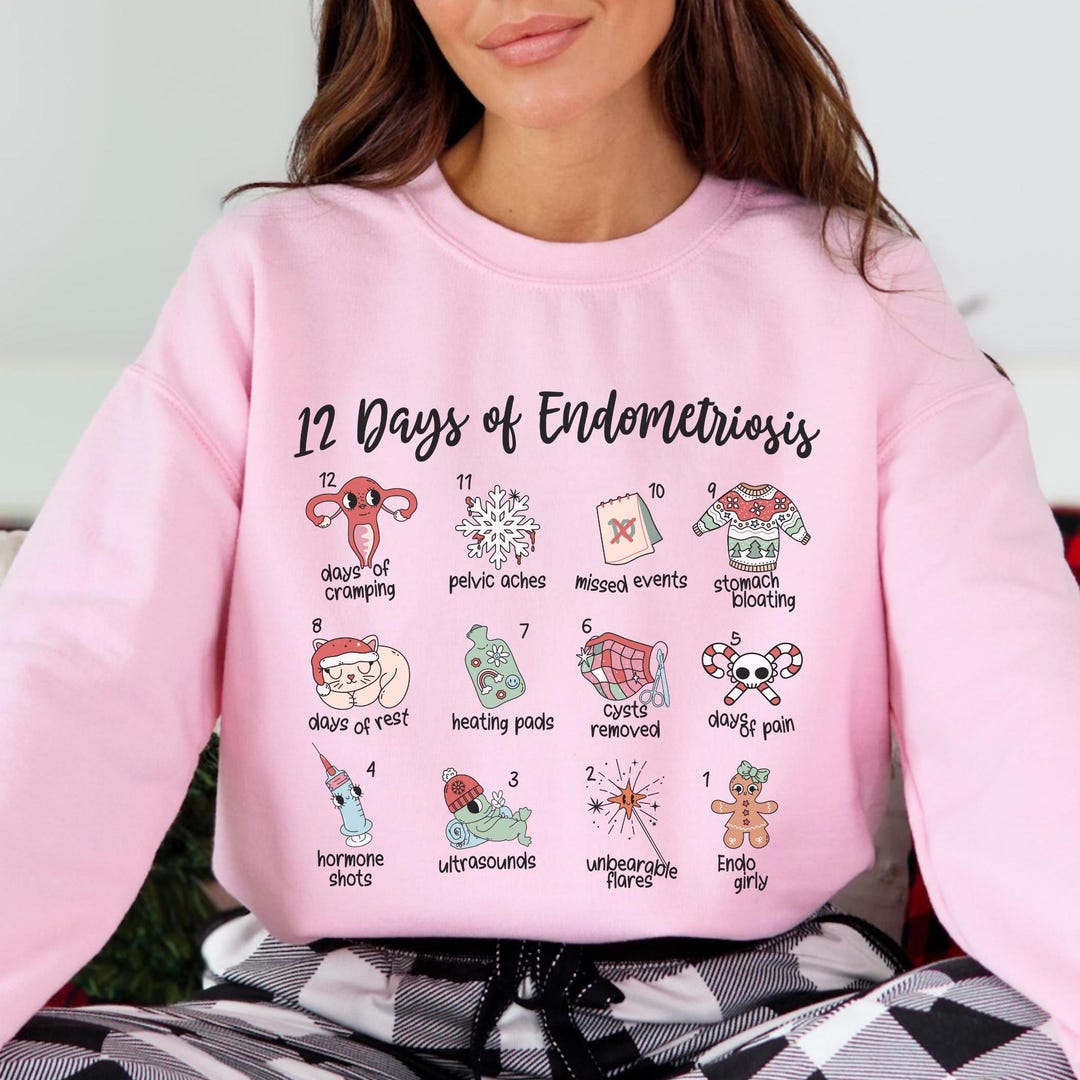 12 Days of Endometriosis Christmas Sweatshirt 1 in 10 Endo Strong ...