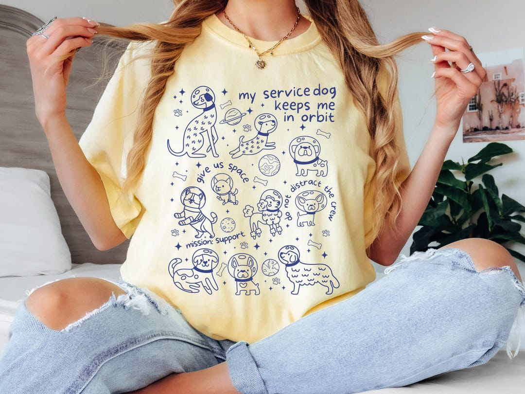 Service Dog Shirt Keeps Me in Orbit Space Dog Tshirt Medical Assistance ...