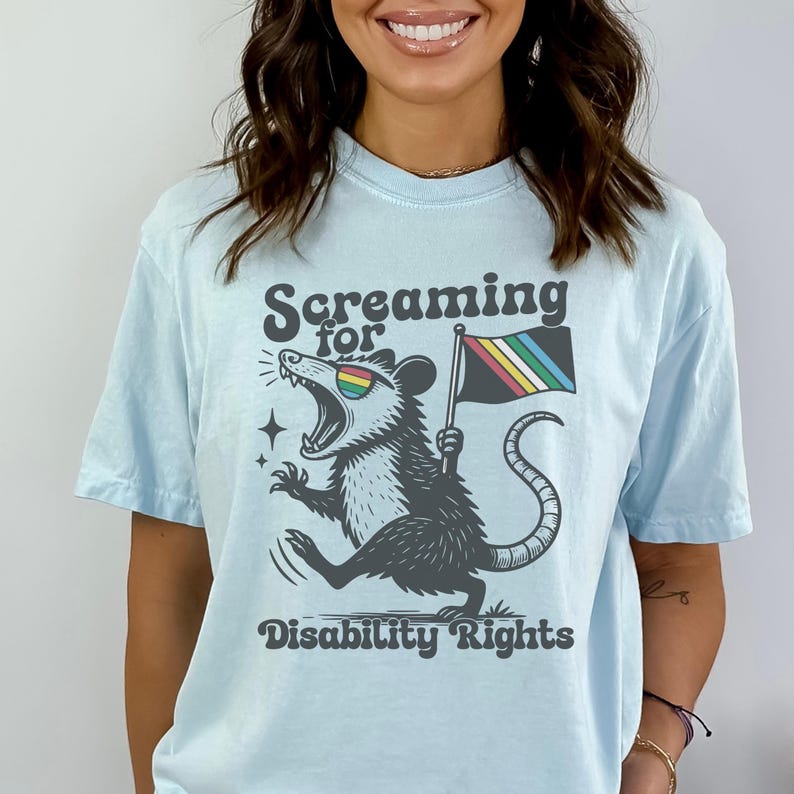 Screaming for Disability Rights Possum Shirt Feral Opossum Disability ...