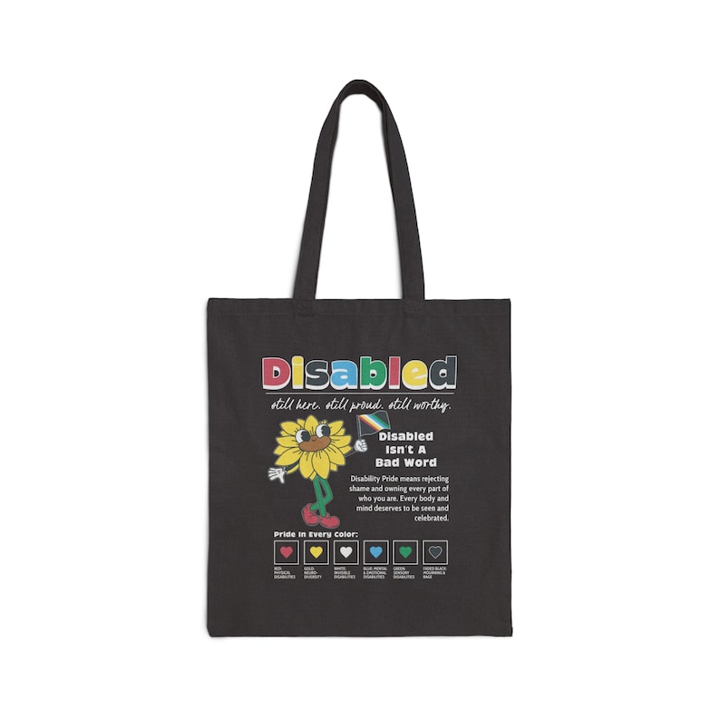 Disability Pride Flag Tote Bag Disability Rights Awareness Disabled ...