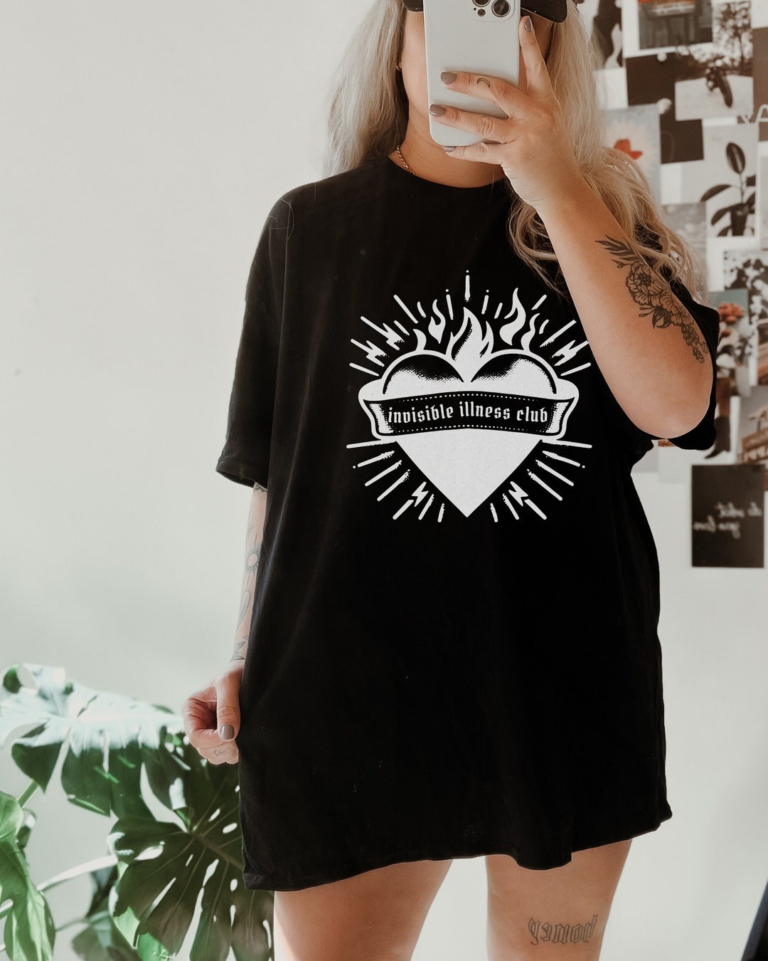 Invisible Illness Club Heart Tattoo Shirt Chronic Illness Hidden ...