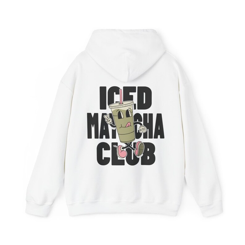 Iced Matcha Club Preppy Hoodie Matcha Lover Gift for Matcha Tea Drinker ...