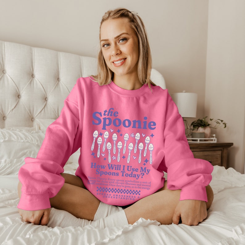 Spoon Theory Sweatshirt Chronic Fatigue Awareness Crewneck Spoonie ...