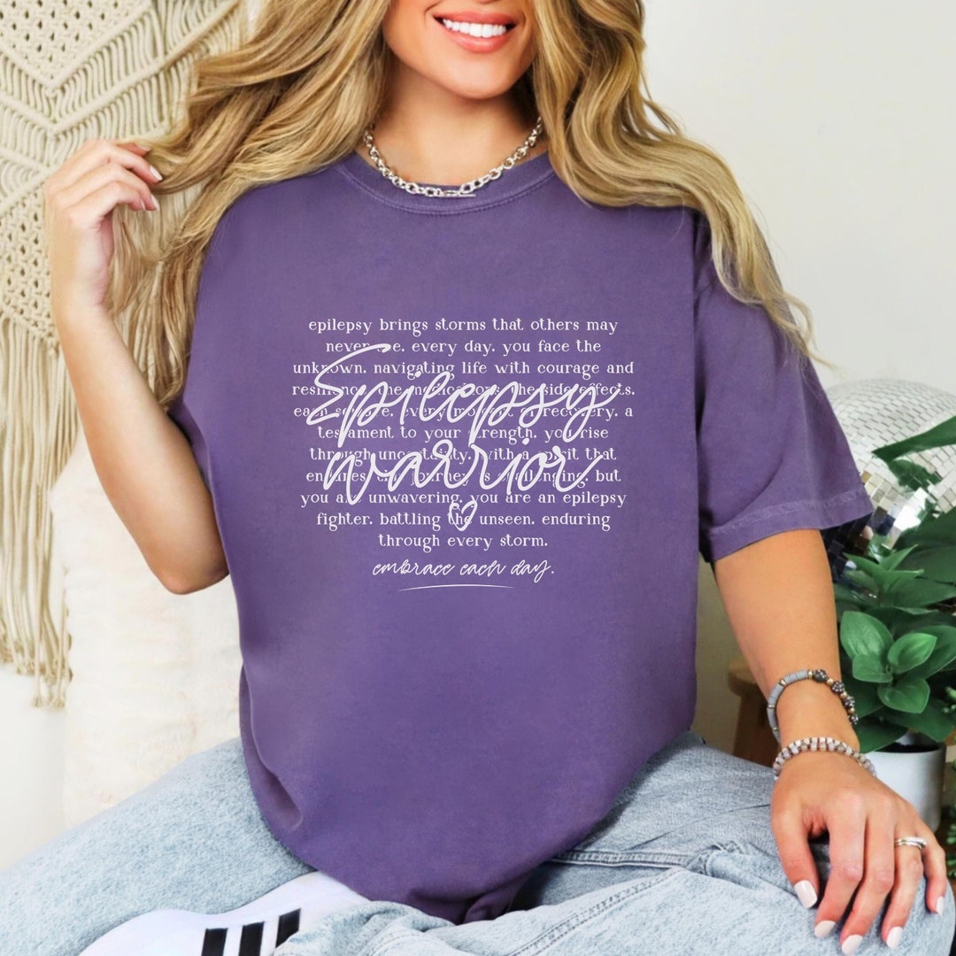 Epilepsy Awareness Shirt Seizure Disorder Purple Comfort Colors Tshirt ...
