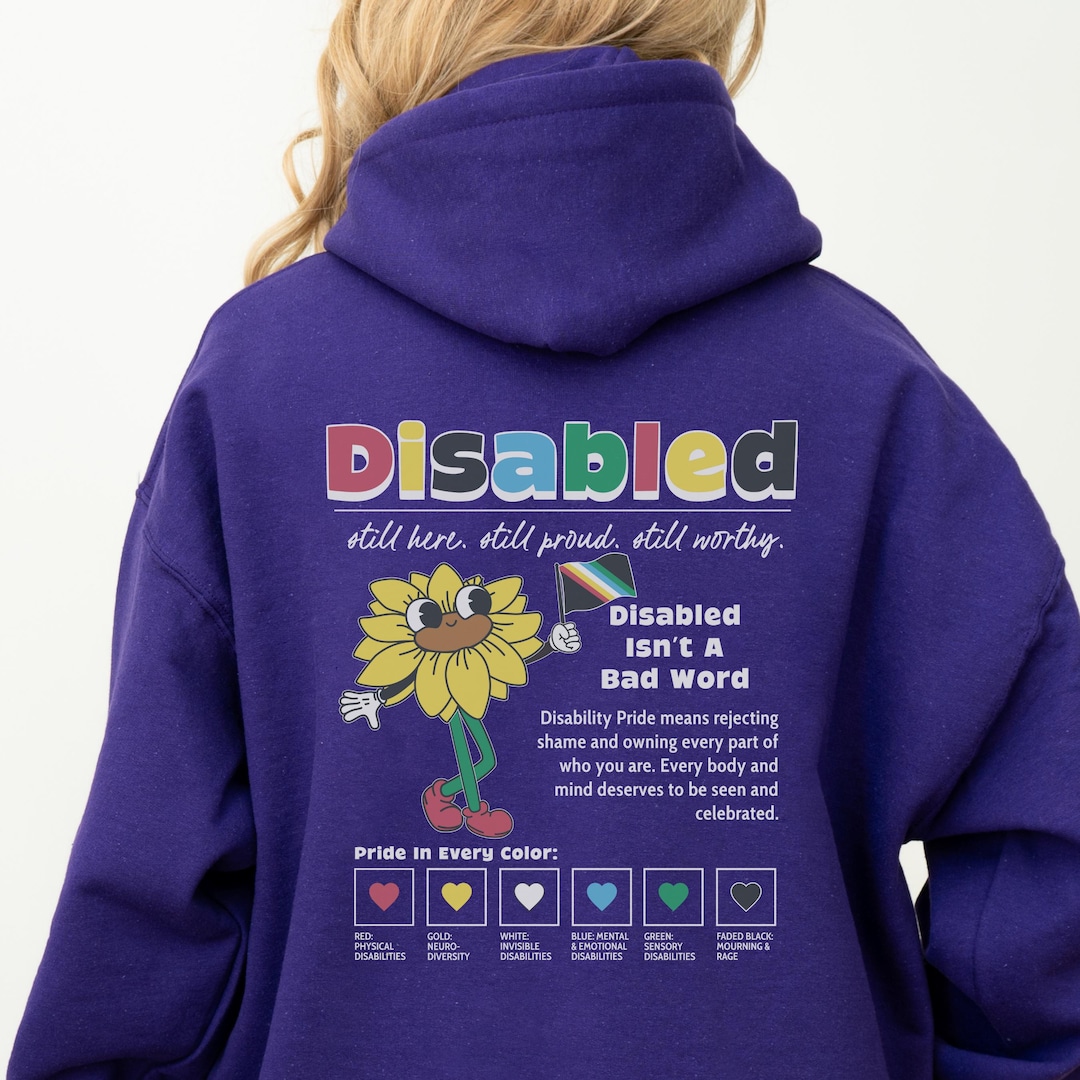 Disability Pride Flag Hoodie Disability Rights Hooded Sweatshirt ...