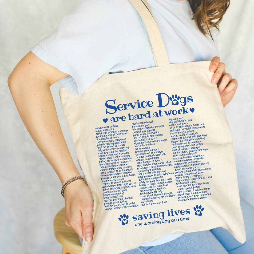 Service Dogs Save Lives Tote Bag Service Dog Training Bag Service Dog ...