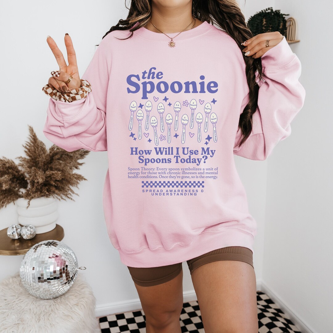 Spoon Theory Sweatshirt Chronic Fatigue Awareness Crewneck Spoonie ...