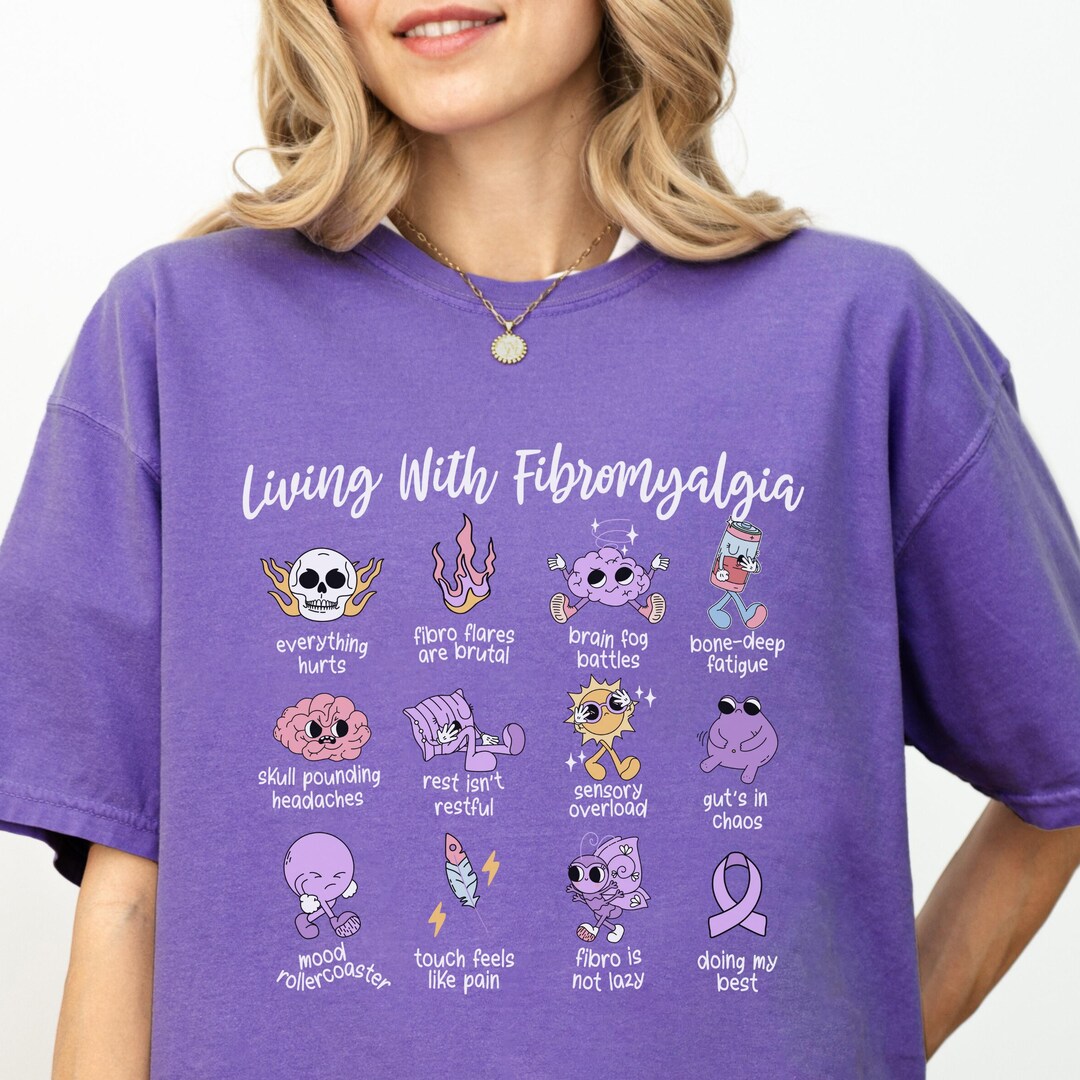Living With Fibromyalgia Shirt - Fibromyalgia Tshirt, Fibromyalgia ...