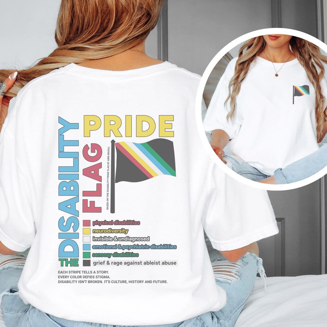 Disability Pride Flag Shirt Disabled and Proud Gift Chronic Illness ...