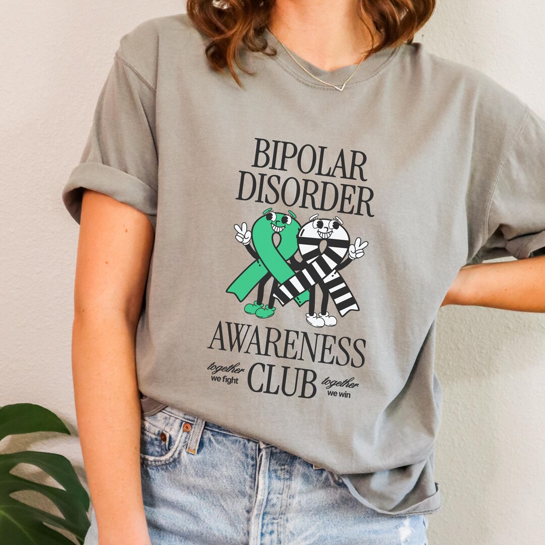Bipolar Disorder Awareness Club Shirt BD Warrior Tshirt Green Ribbon ...