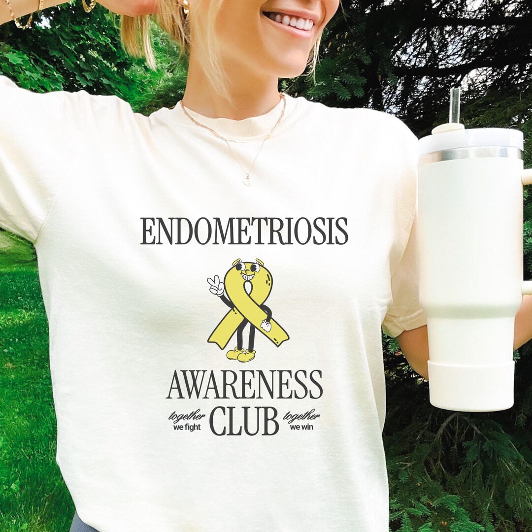Endometriosis Awareness Club Shirt Endo Warrior Tshirt Yellow Awareness ...