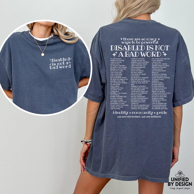 Disability Pride Shirt Disabled is Not A Bad Word Disability Justice ...