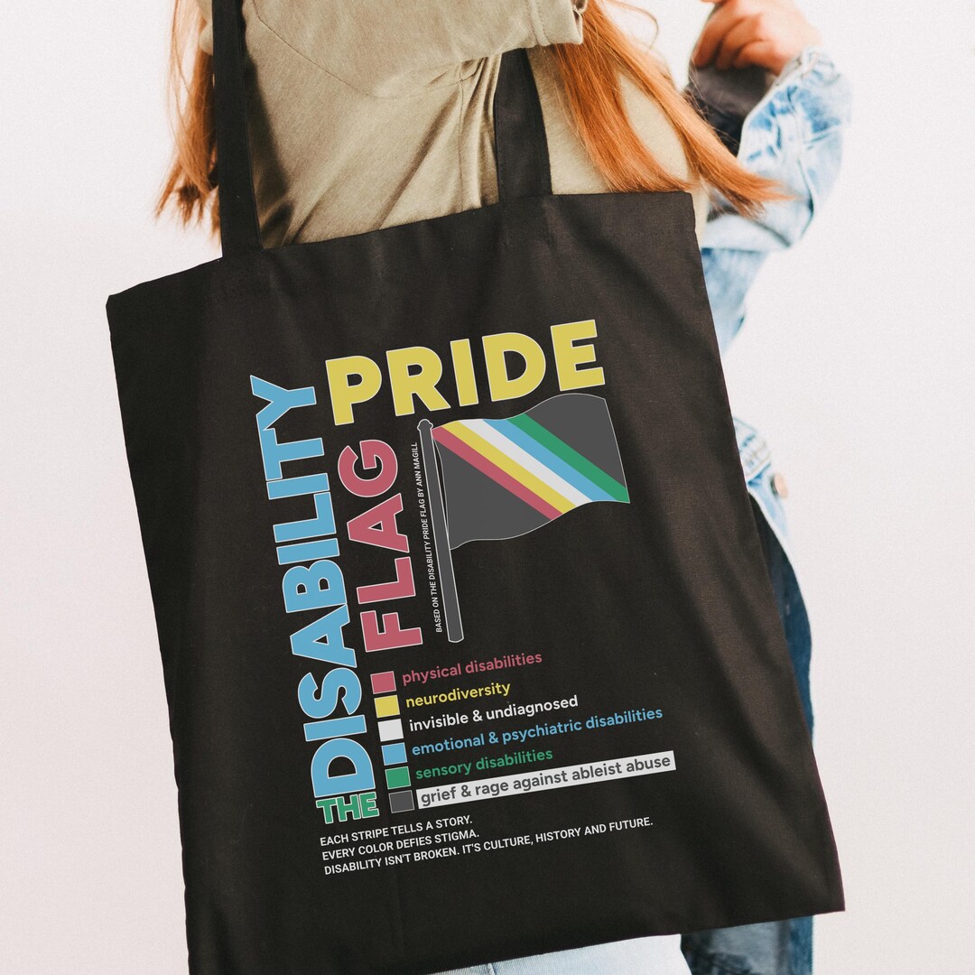 Disability Pride Flag Tote Bag Disabled and Proud Disability Rights ...