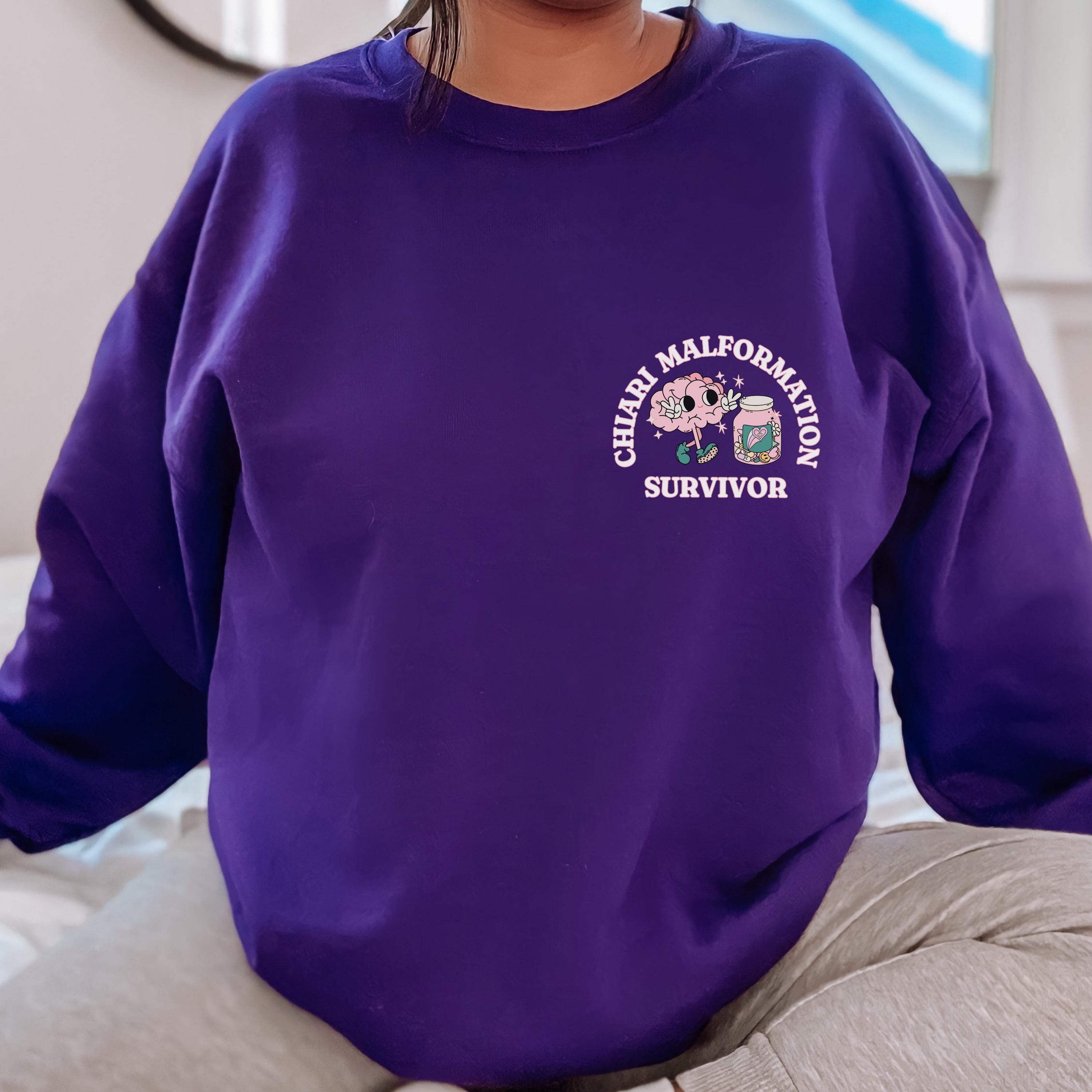 Chiari Malformation Survivor Sweatshirt Chiari Purple Awareness Sweater ...