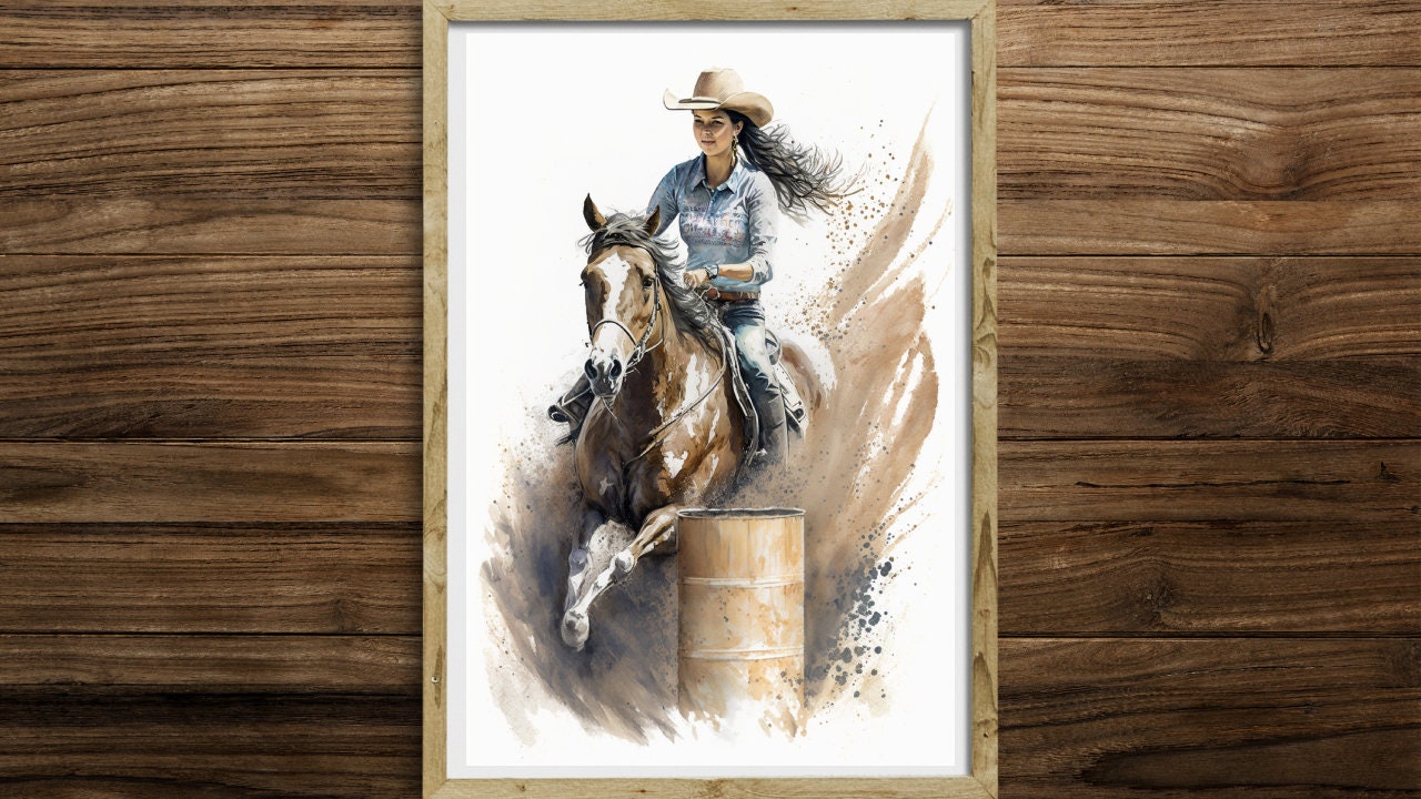 Limited Run | "barrel Racer" Printable Digital Wall Art Downloadable ...
