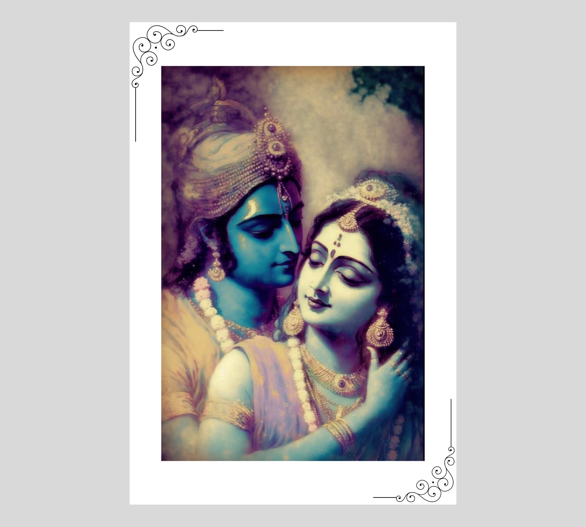 Beautiful Art of Lord Krishna and Radha, AI Art, Digital Download ...