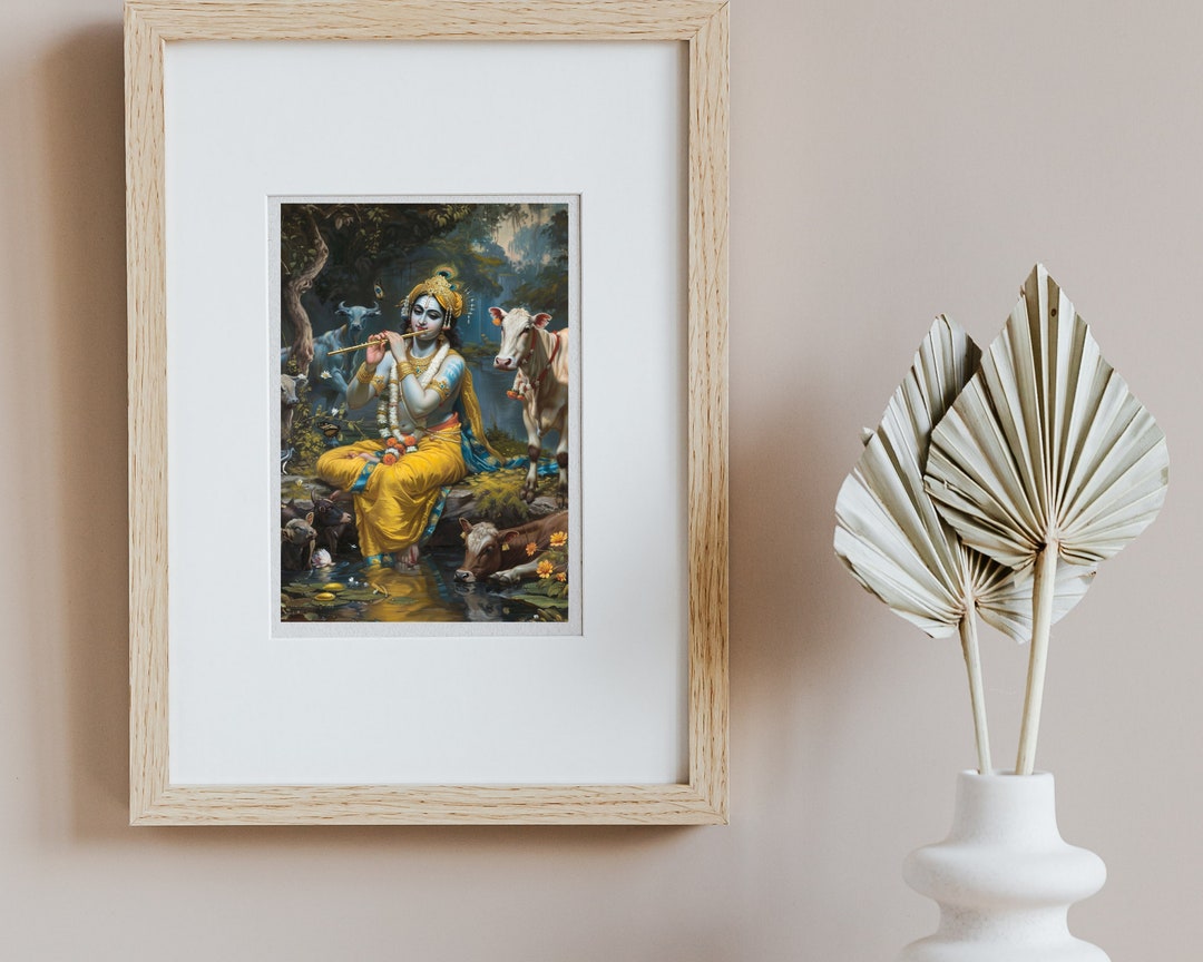 Beautiful Art of Lord Krishna, AI Art, Digital Download, Printable Art ...