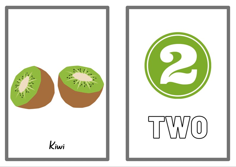 Number Flashcards- Fruit - Etsy