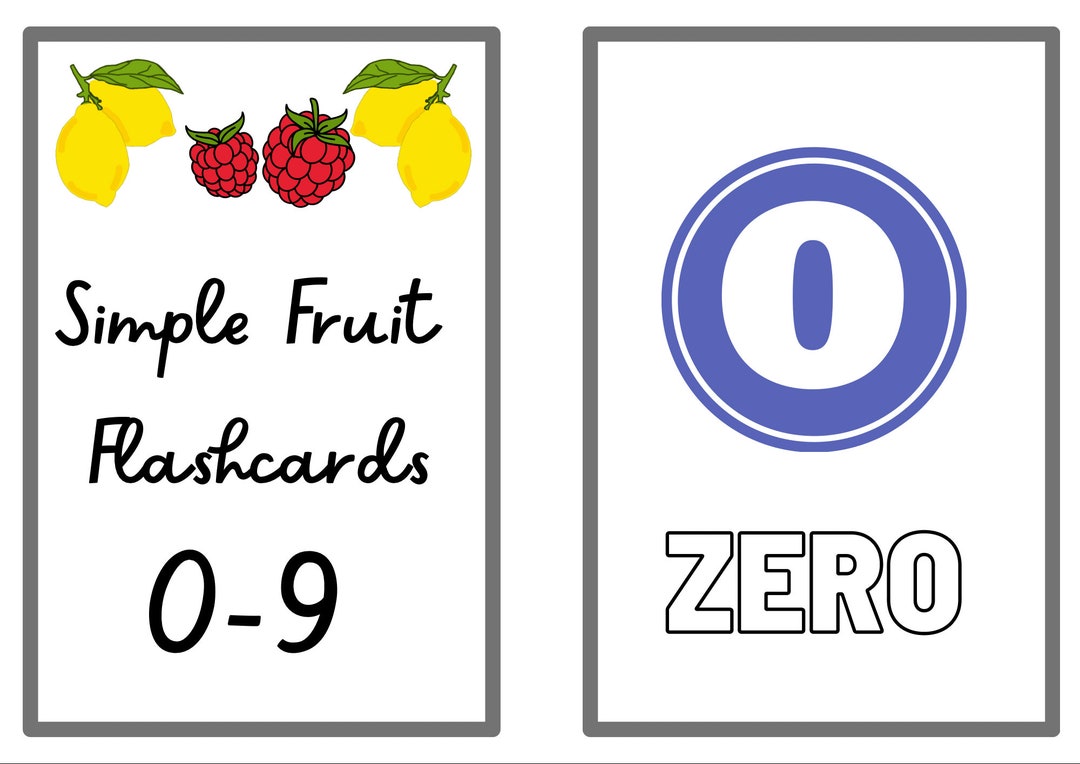 Number Flashcards- Fruit - Etsy