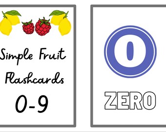 Number Colorful Fruit Number Flashcards 1-10 Digital Download,flash ...