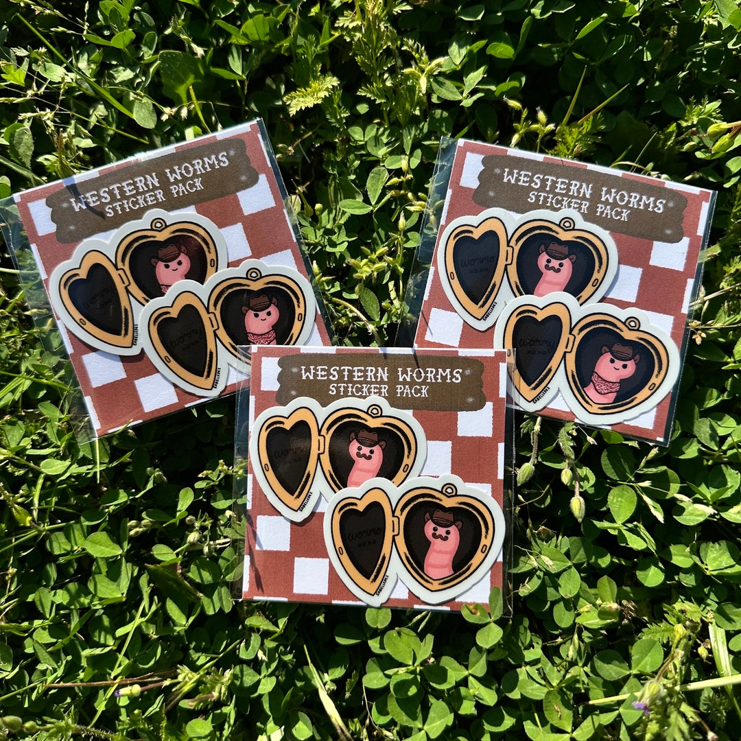 Western Worms Sticker Pack Weatherproof - Etsy