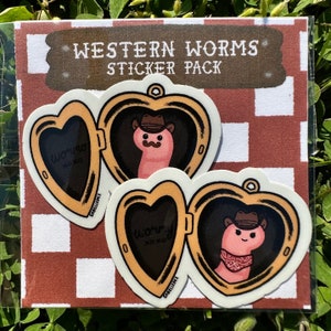 Western Worms Sticker Pack Weatherproof - Etsy