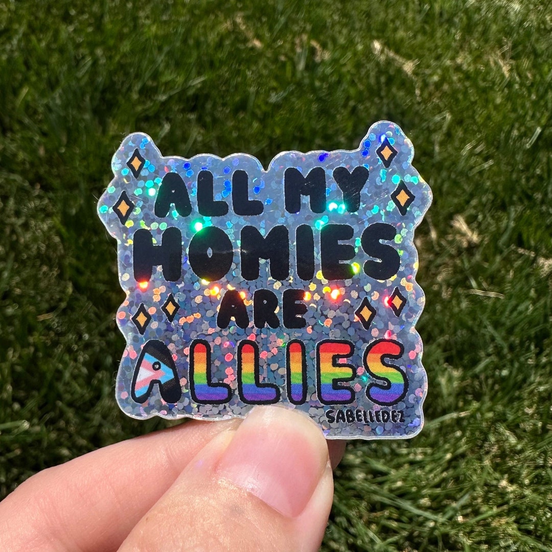 All My Homies Are Allies Pride Sticker Vinyl Sticker Weatherproof - Etsy