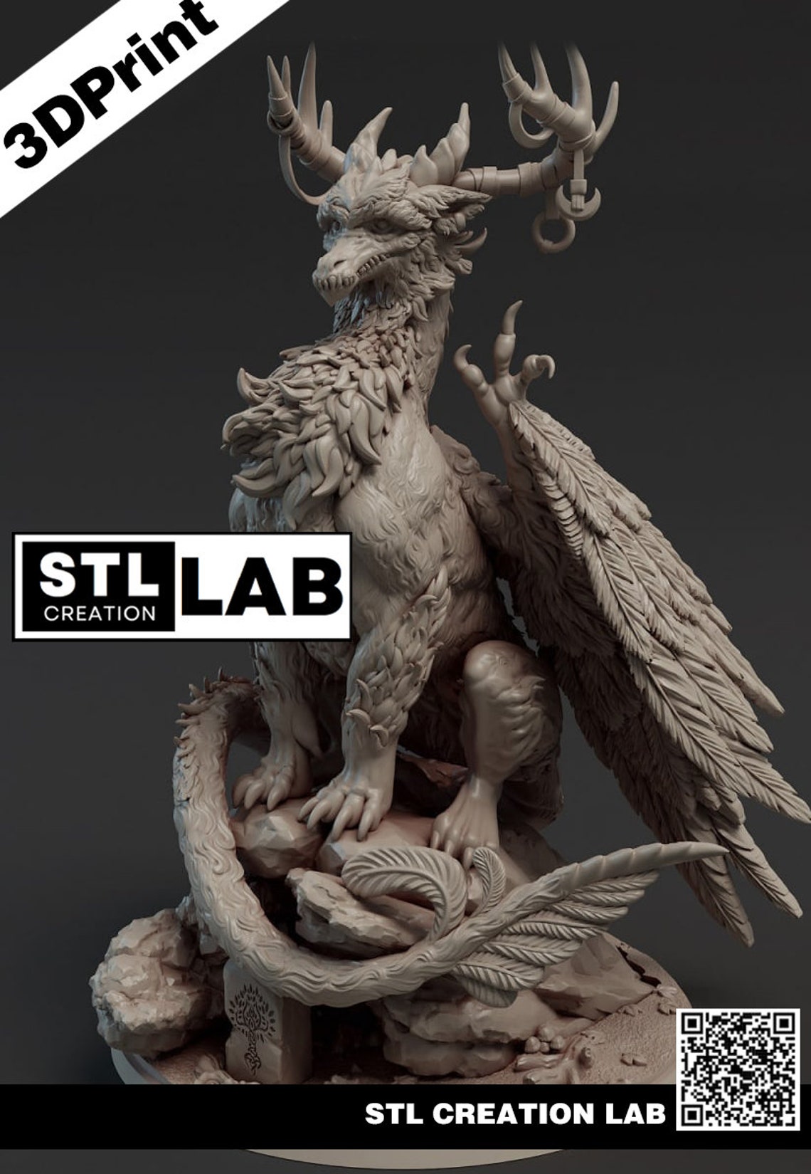 Feathered Dragon Faelin STL File - 3D File 3D Printer the Dragon of ...